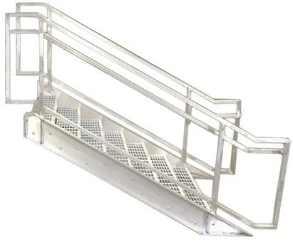Aluminum IBC Stair With Rail Open Rise Model AL1526