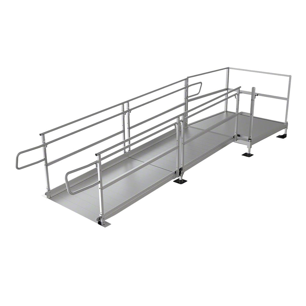 Aluminum Pathway Ramp with Hand Rail Model ALRWHR