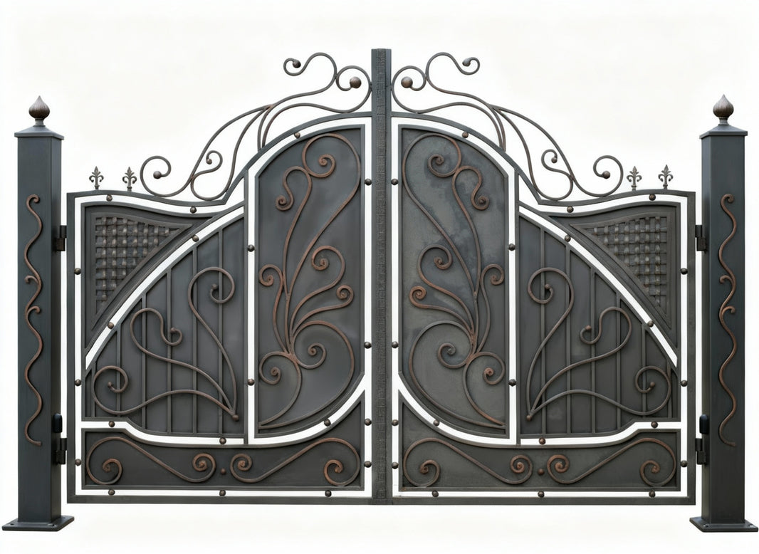 Bronze line Élan – Copper Scrollwork & Lattice Wrought Iron Estate Gat