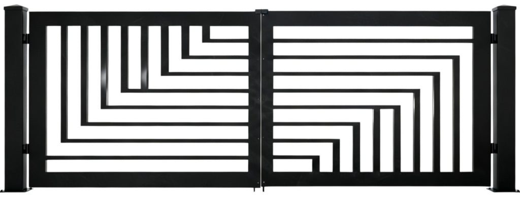 Gridline Axis – Modern Metal Gate with Nested Rectilinear Pattern Mode