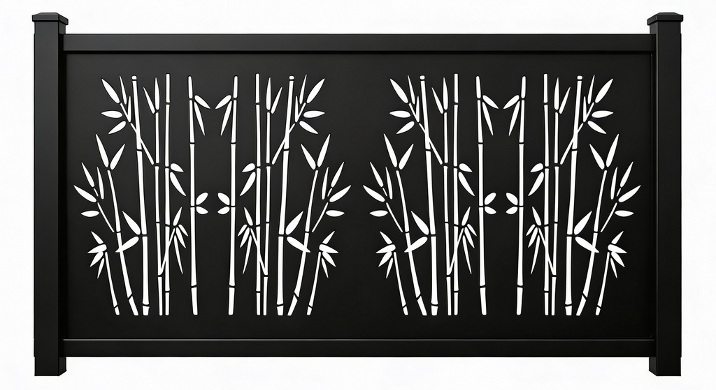 Bamboo Forest Plasma‑Cut Steel Fence Panel | Decorative Metal Privacy