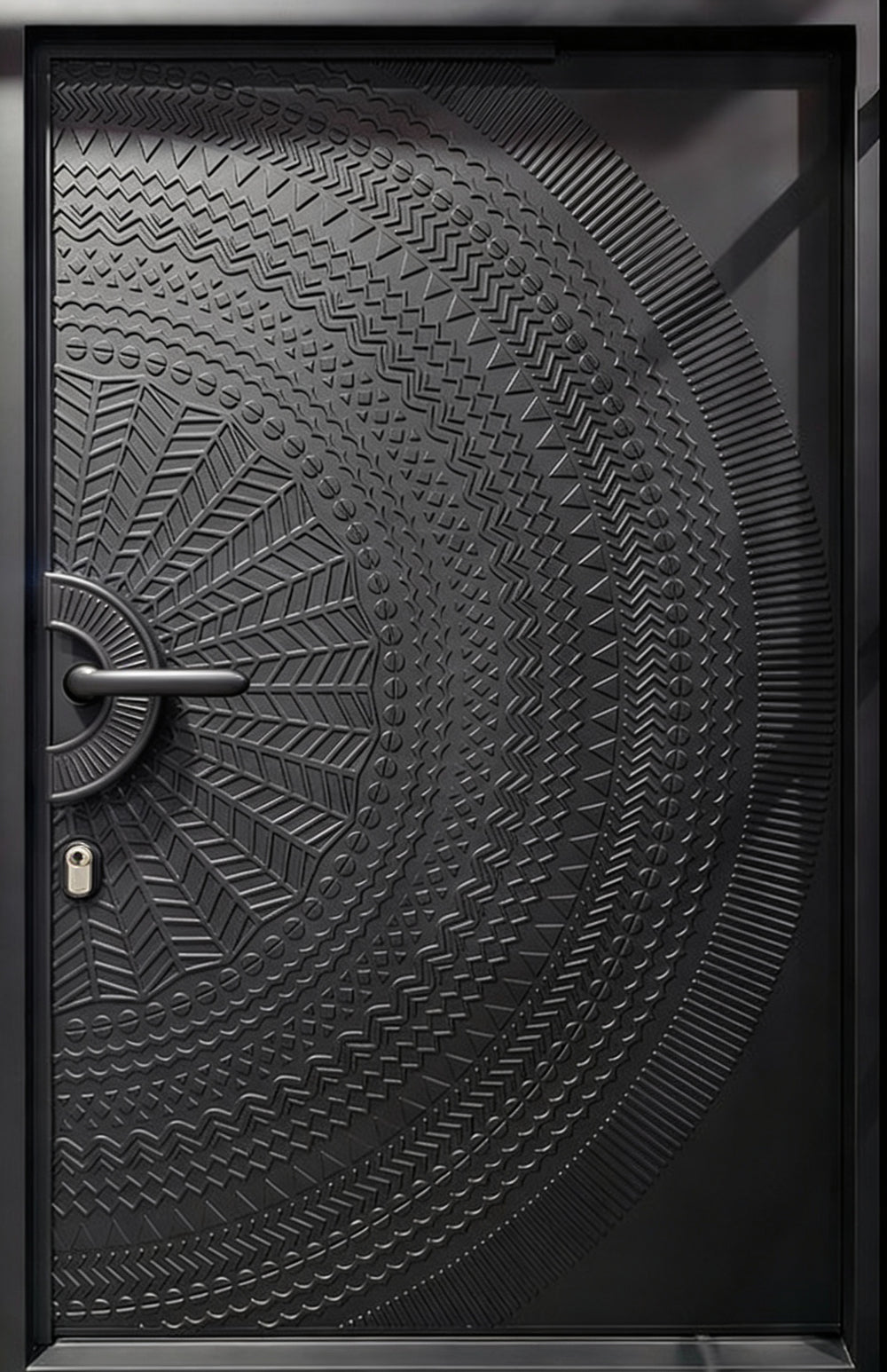 Concentric Geometry Steel Stamped Pivot design Door Square Top Model