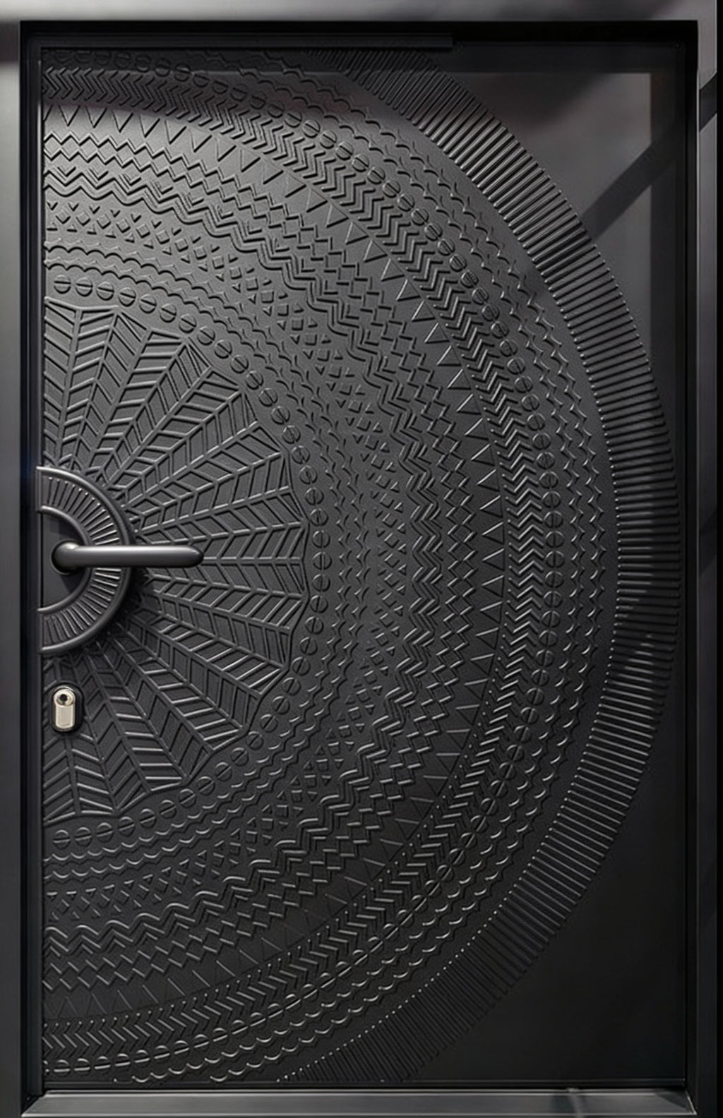 Concentric Geometry Steel Stamped Pivot design Door Square Top Model