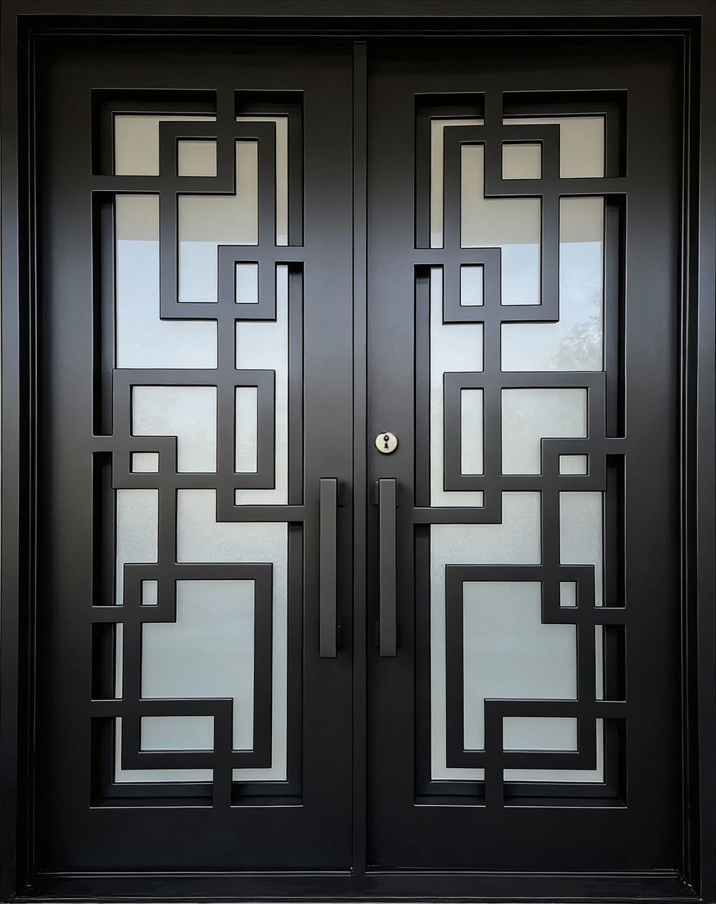 Wrought Iron Vatican Door with Square Top and Ornamental Kickplate – M