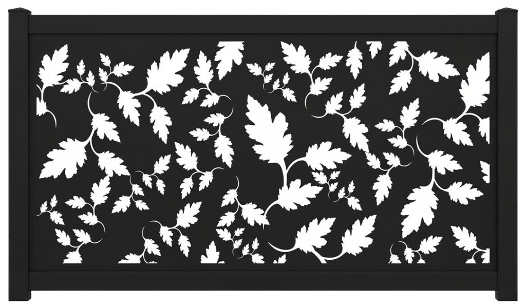 Symmetrical Leaf Pattern Plasma‑Cut Steel Fence Panel | Nature‑Inspire