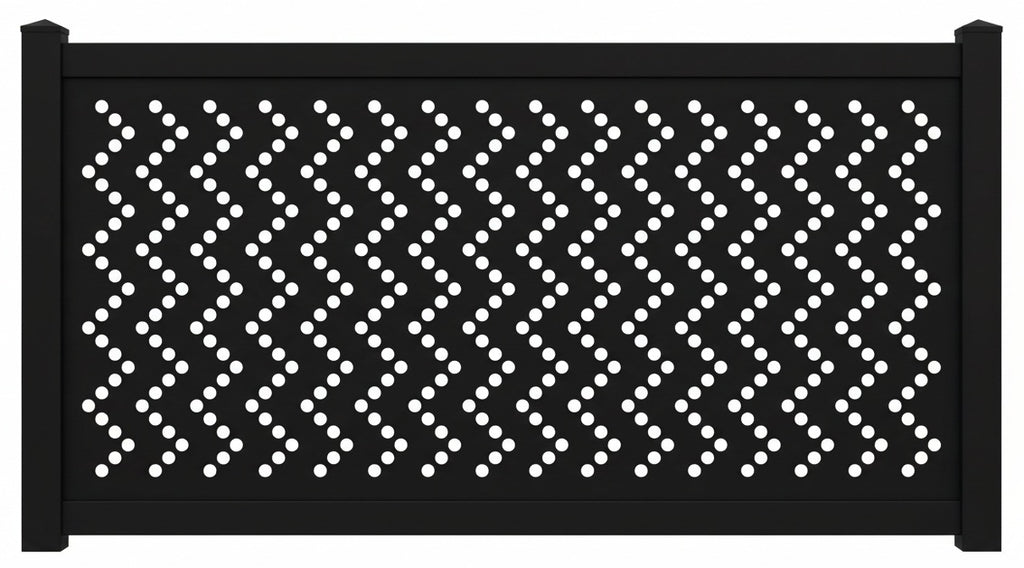 Zigzag Circle Perforated Plasma‑Cut Steel Fence Panel | Modern Decorat