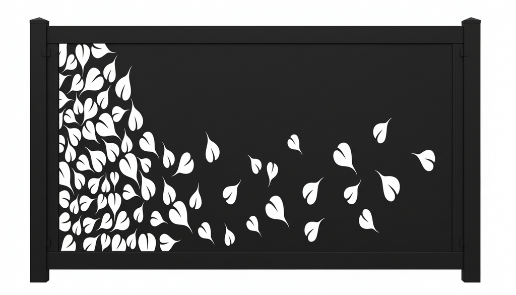 Leaf Scatter Plasma‑Cut Steel Fence Panel | Modern Decorative Metal Pr