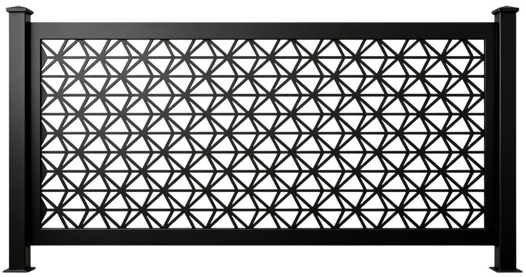 Interlocking Triangle Diamond Plasma‑Cut Steel Fence Panel | Modern De