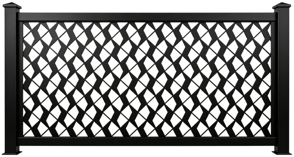 Diamond Lattice Plasma‑Cut Steel Fence Panel | Modern Decorative Metal