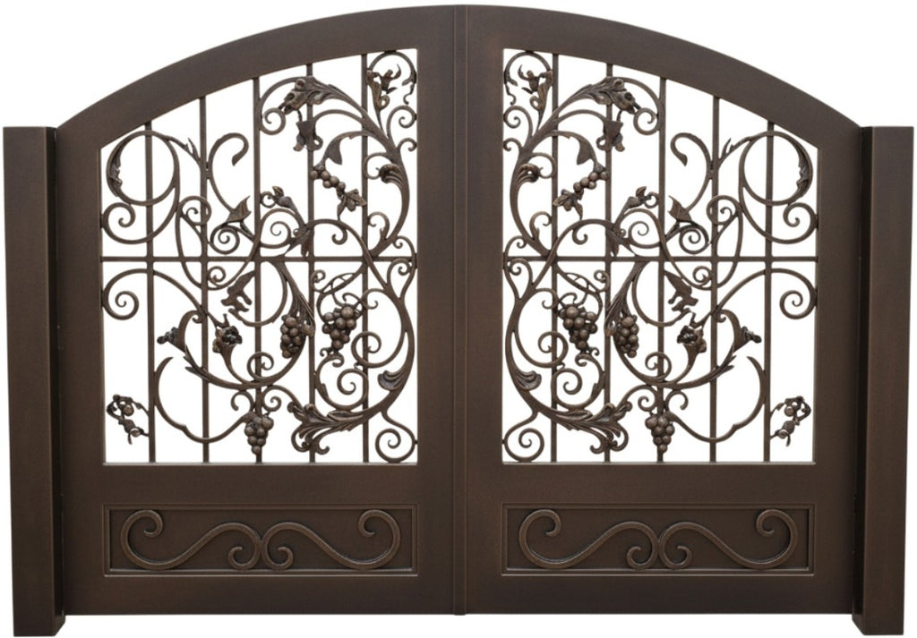 Vinecrest Elite – Ornate wrought iron man door with grapevine scrollwo