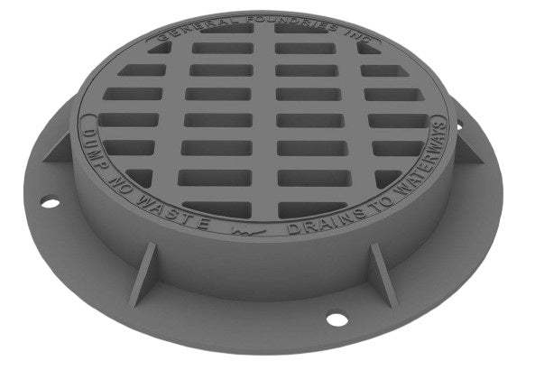 Round Manhole Grate and Frame Gray Iron Model # MH154