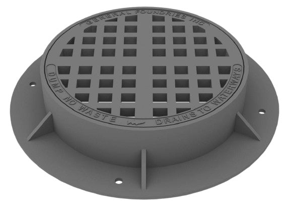 Round Manhole Grate and Frame Gray Iron Model # MH156