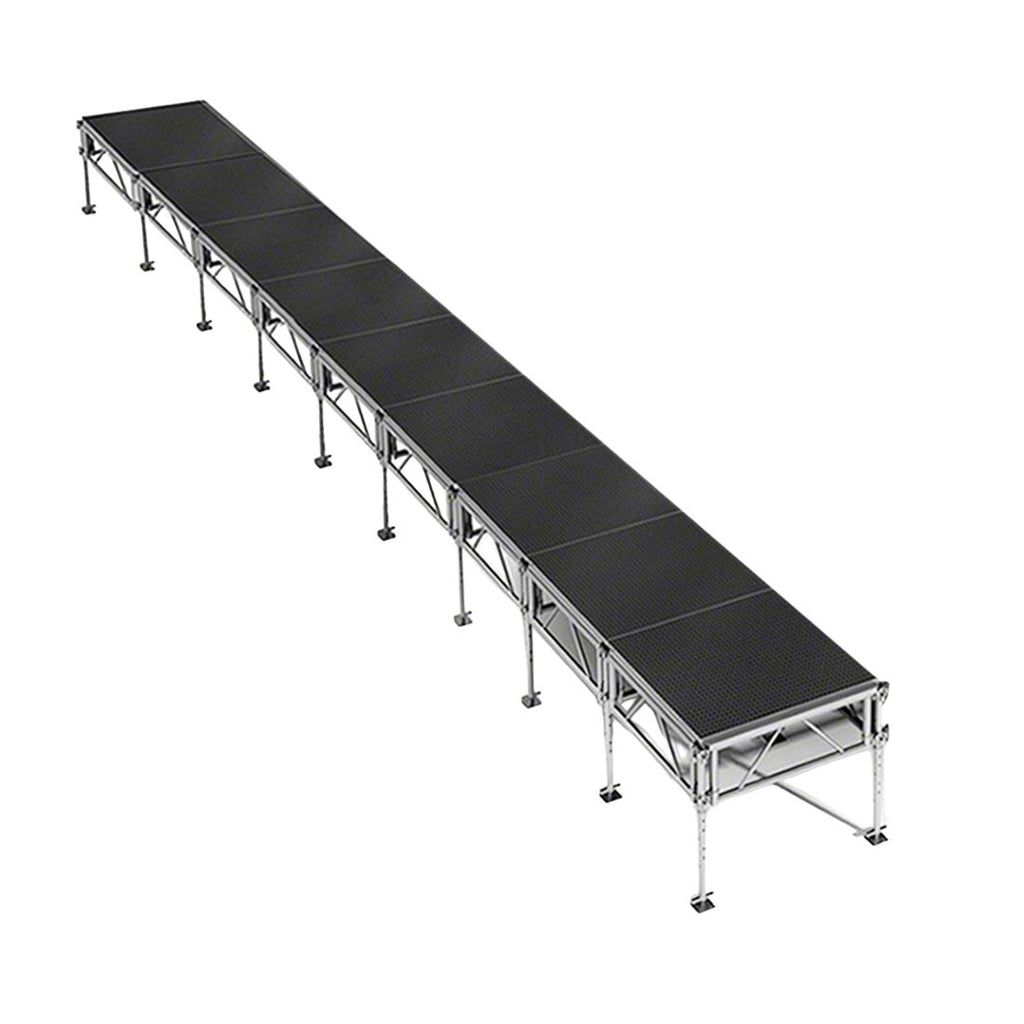 Outdoor Stage System 4' x 36' Adjustable Height 24"-48" Industrial Fin