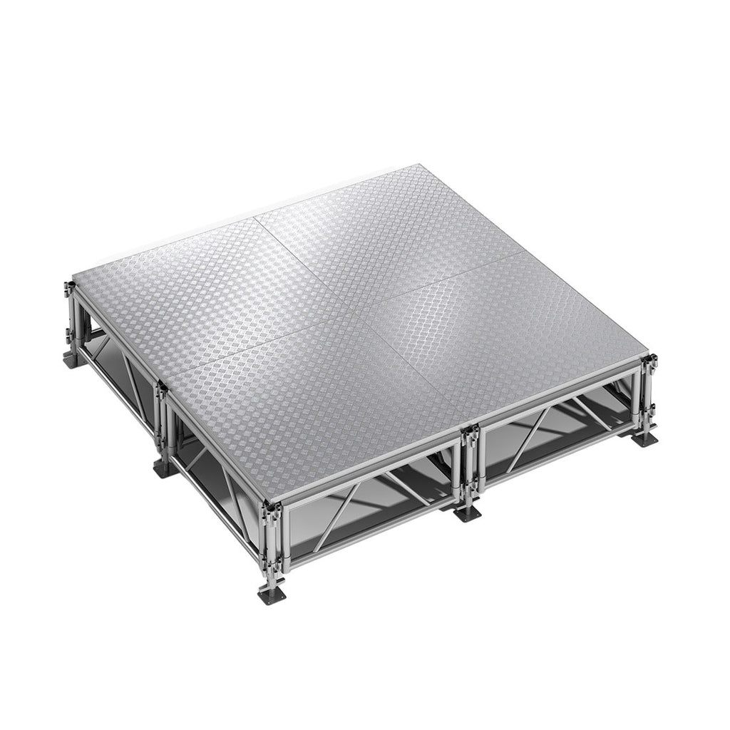 Outdoor Stage System 8' x 8' Adjustable Height 24"-48" Industrial Fini