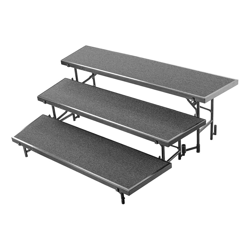 Standing Risers System 3 Tier - 5.5' Long - Carpeted Surface - Model S