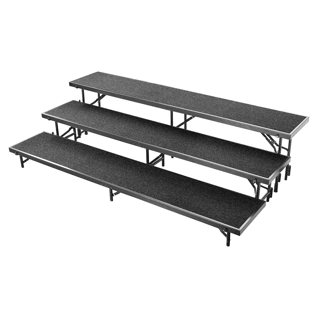 Standing Risers System 3 Tier - 8' Long - Carpeted Surface - Model STR