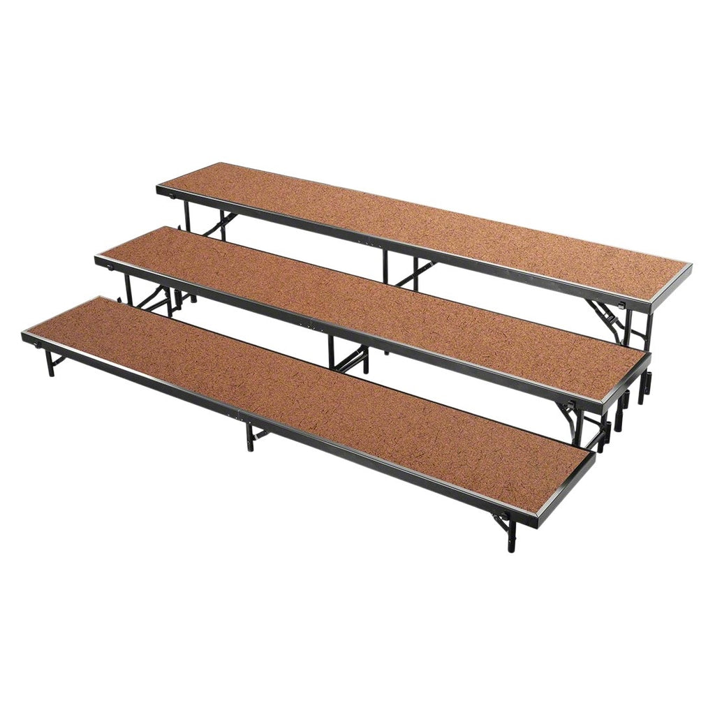 Standing Risers System 3 Tier - 8' Long - Hardboard Surface - Model ST