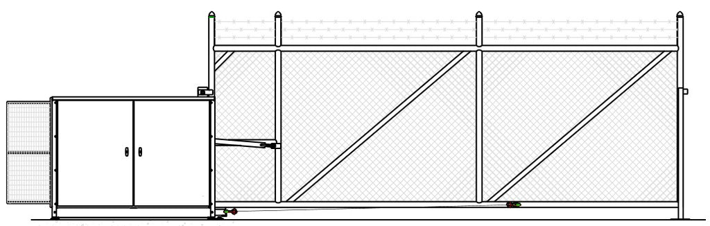 Vertical Pivot Gate - Chain link & Barbed Wire - Model VPGOSCL761