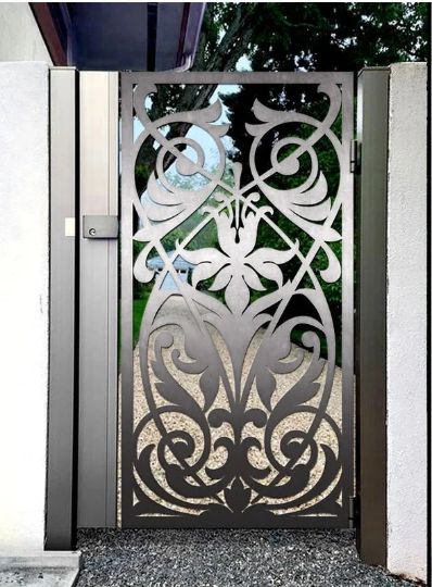 Gorgeous 3d Laser Cut Artistic Floral Design Metal Garden Gate Moder