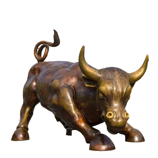 Large Bronze Bull Statue Square Decor Model # MSC1256