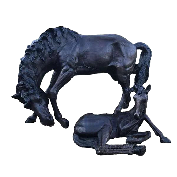 Life Size Bronze Mare with Foal Statue for Garden Decor Model # MSC127