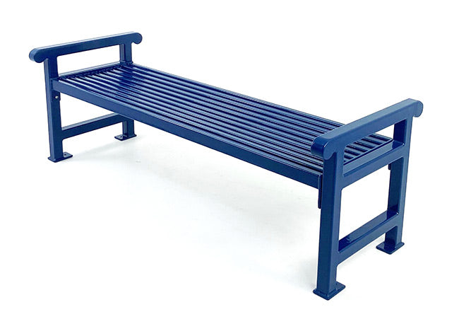 Metal Bench Aluminum Frame Casting & Steel Slat Seating | Without Back