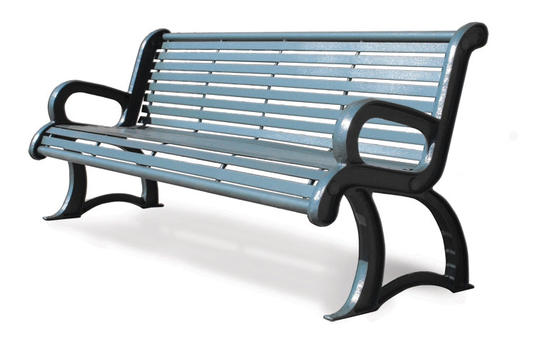 Metal Horizontal Steel Slats Park Bench | Model MB190