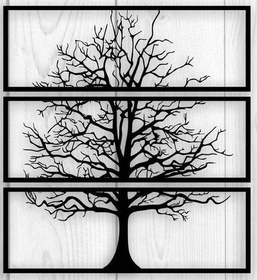 Metal Tree Wall Decor Set - 3 Piece | Laser Cut Art | Made in Canada