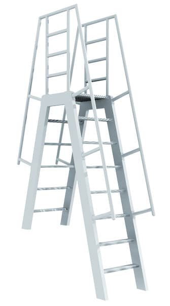Ship Aluminum Ladders With Platform and Return 60 & 75 Standard Degree