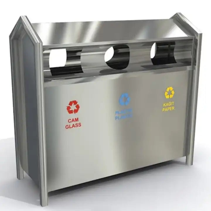 Metal Outdoor Slatted Steel Trash - WR196 | Taimco