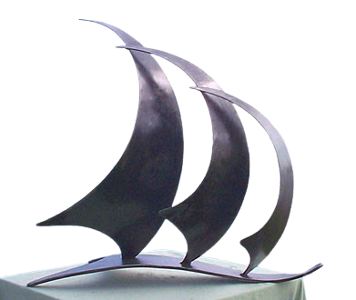 Three Sail Sculpture - Metal Art Decorative Garden Work - Model # MA11